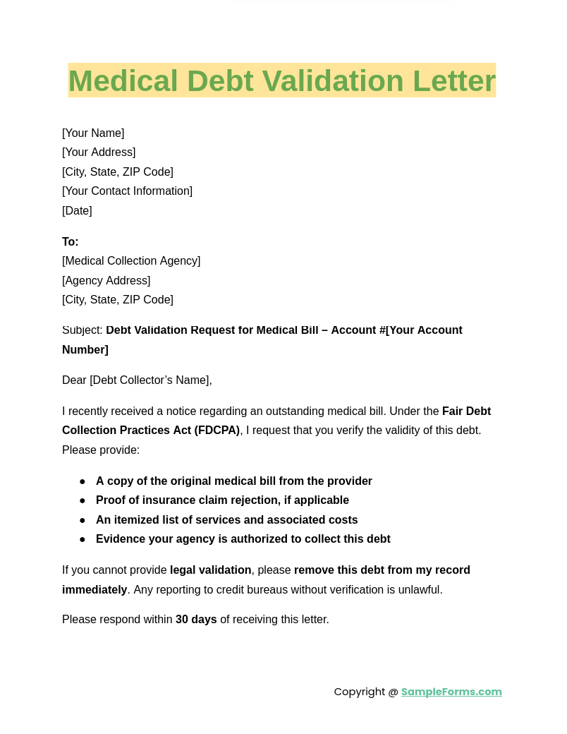 FREE 10+ Debt Validation Letter Samples, PDF, MS Word, Google Docs