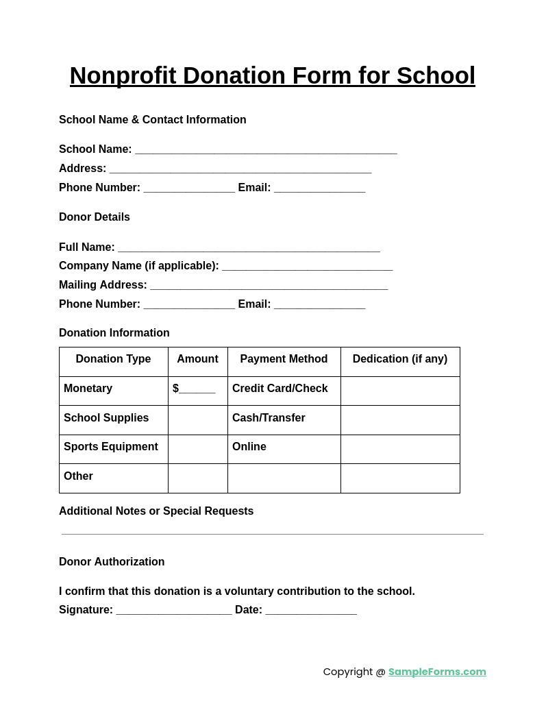 FREE 8+ Nonprofit Donation Form Samples, PDF, MS Word, Google Docs