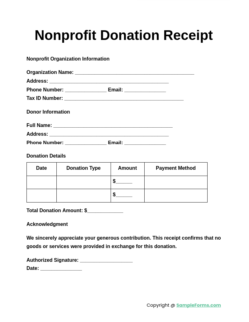 FREE 8+ Nonprofit Donation Form Samples, PDF, MS Word, Google Docs