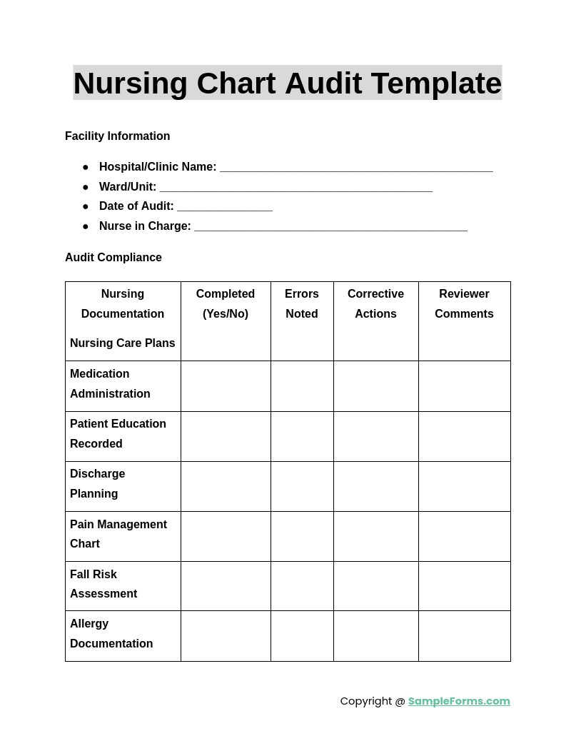 FREE 10+ Chart Audit Form Samples, PDF, MS Word, Google Docs, Excel