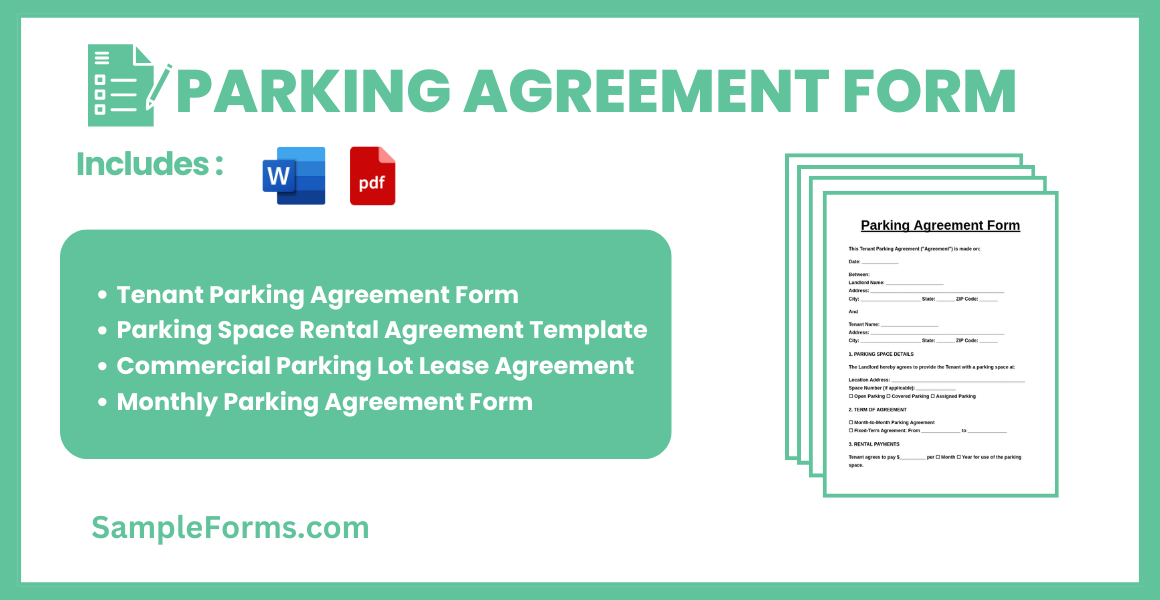 FREE 13+ Parking Agreement Form Samples, PDF, MS Word, Google Docs