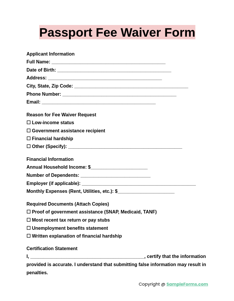 FREE 13+ Fee Waiver Form Samples, PDF, MS Word, Google Docs, Excel