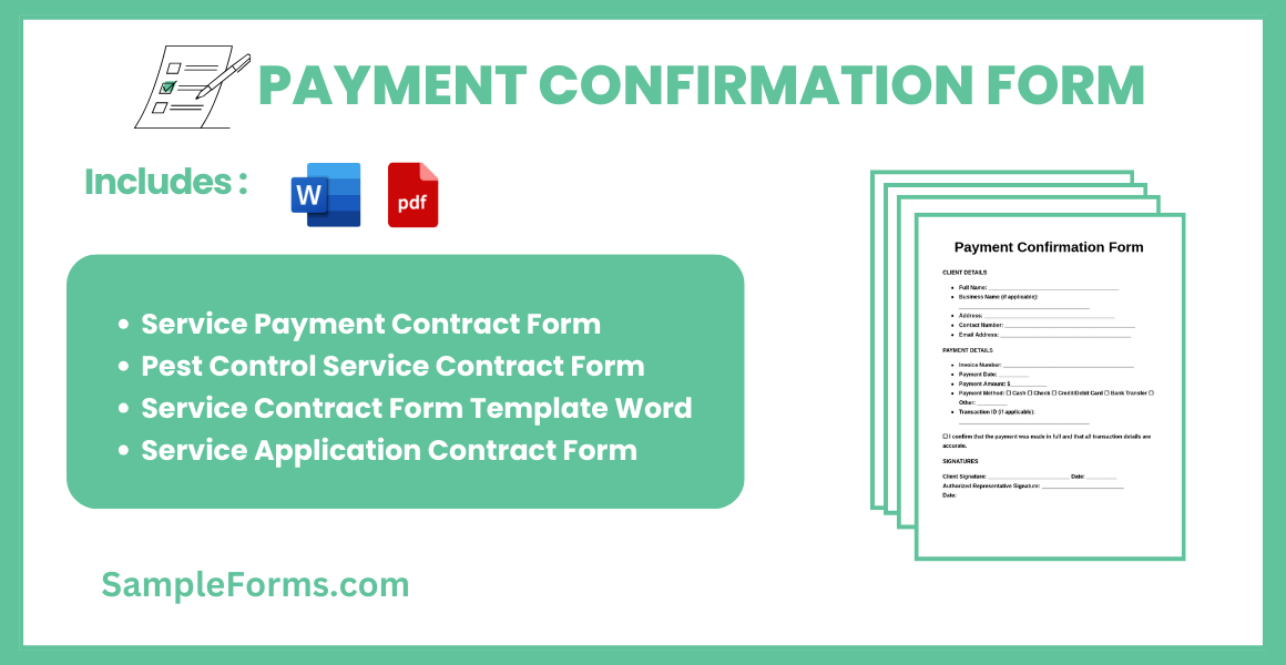 FREE 13+ Payment Confirmation Form Samples, PDF, MS Word, Google Docs