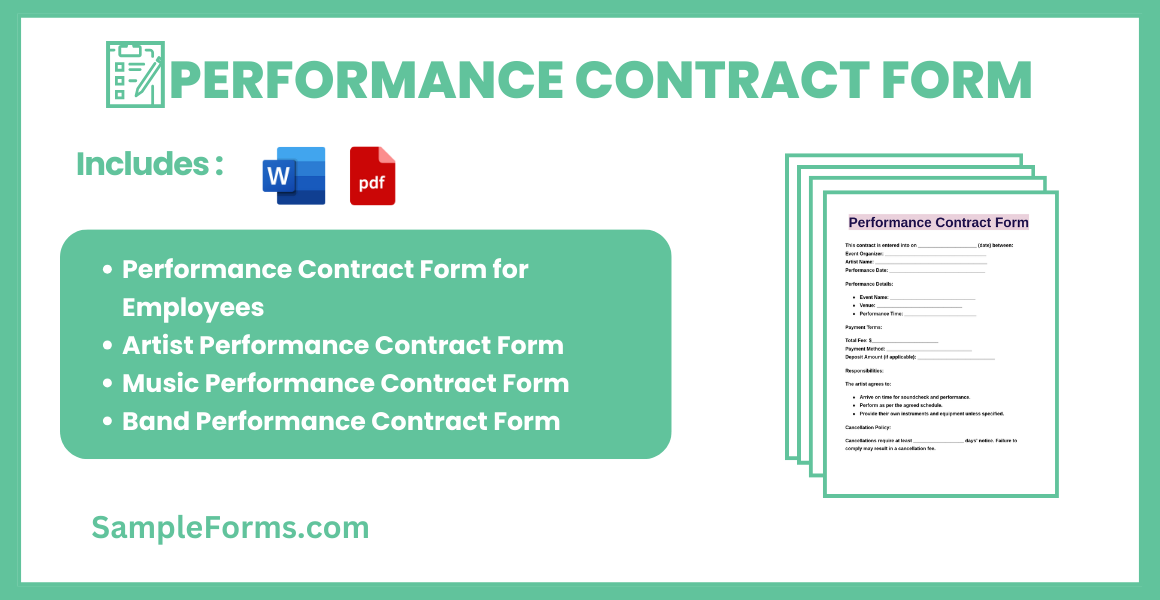 FREE 12+ Performance Contract Form Samples, PDF, MS Word, Google Docs