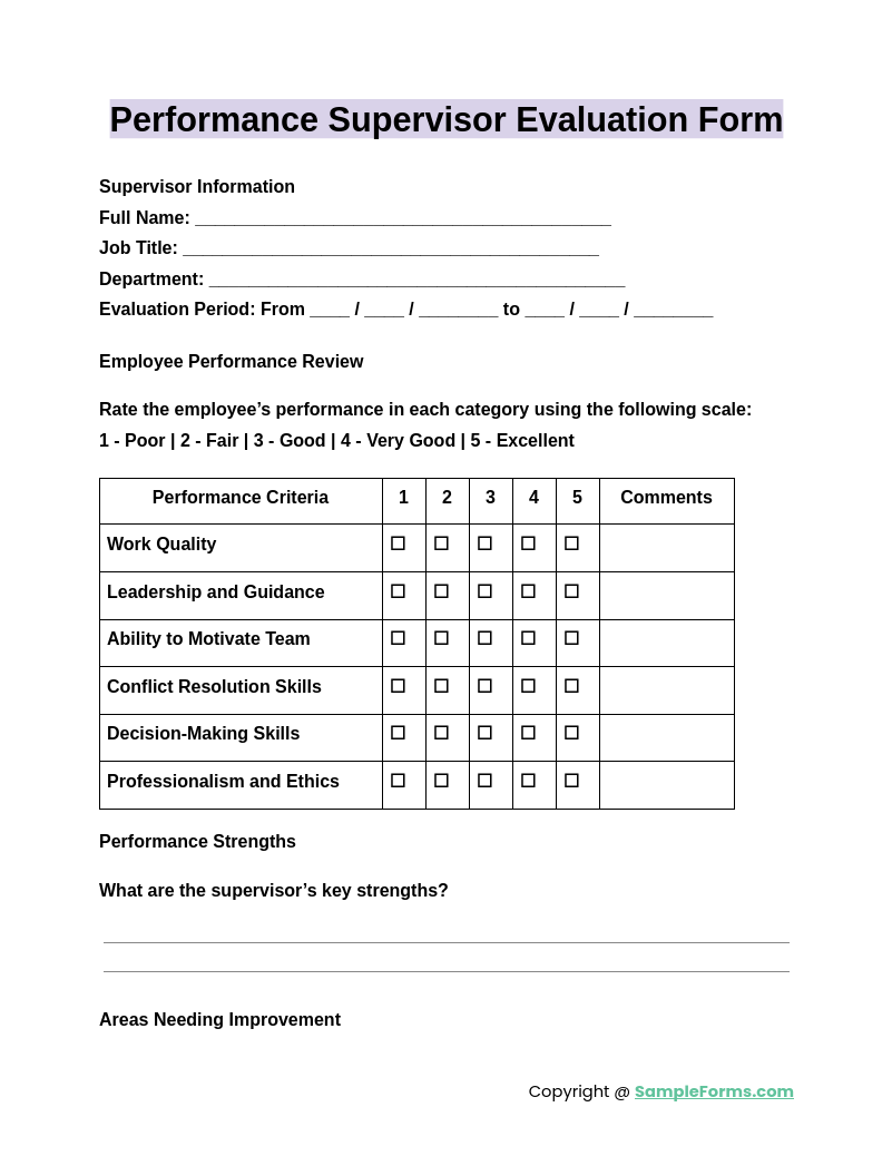 FREE 15+ Performance Evaluation Form Samples, PDF, MS Word, Google Docs ...