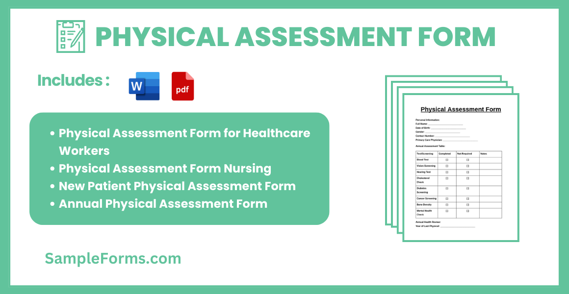 FREE 13+ Physical Assessment Form Samples, PDF, MS Word, Google Docs, Excel