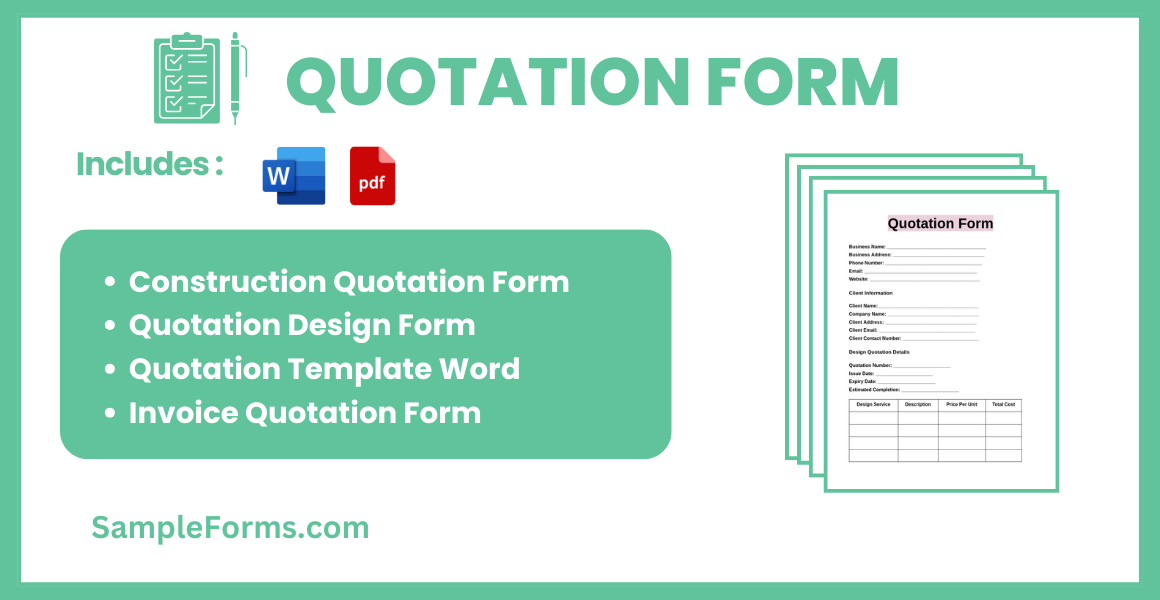 FREE 57+ Quotation Form Samples, PDF, MS Word, Google Docs, Excel