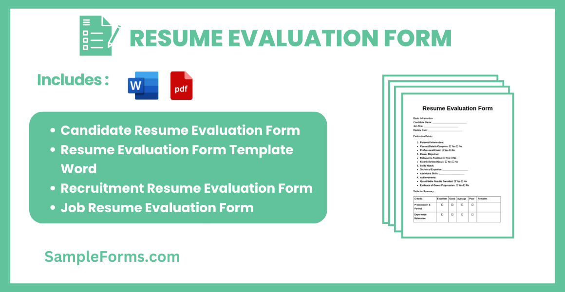 FREE 18+ Resume Evaluation Form Samples, PDF, MS Word, Google Docs