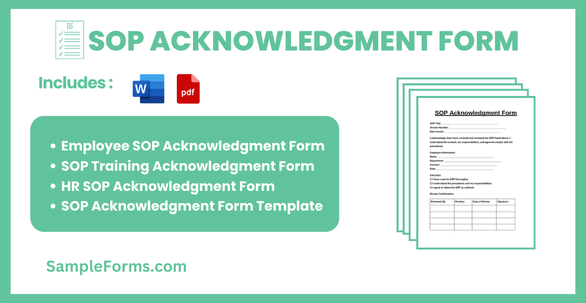 FREE 7+ SOP Acknowledgment Form Samples, PDF, MS Word, Google Docs