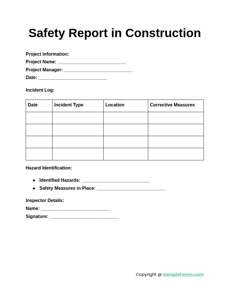 FREE 14+ Safety Report Form Samples, PDF, MS Word, Pages, Google Docs