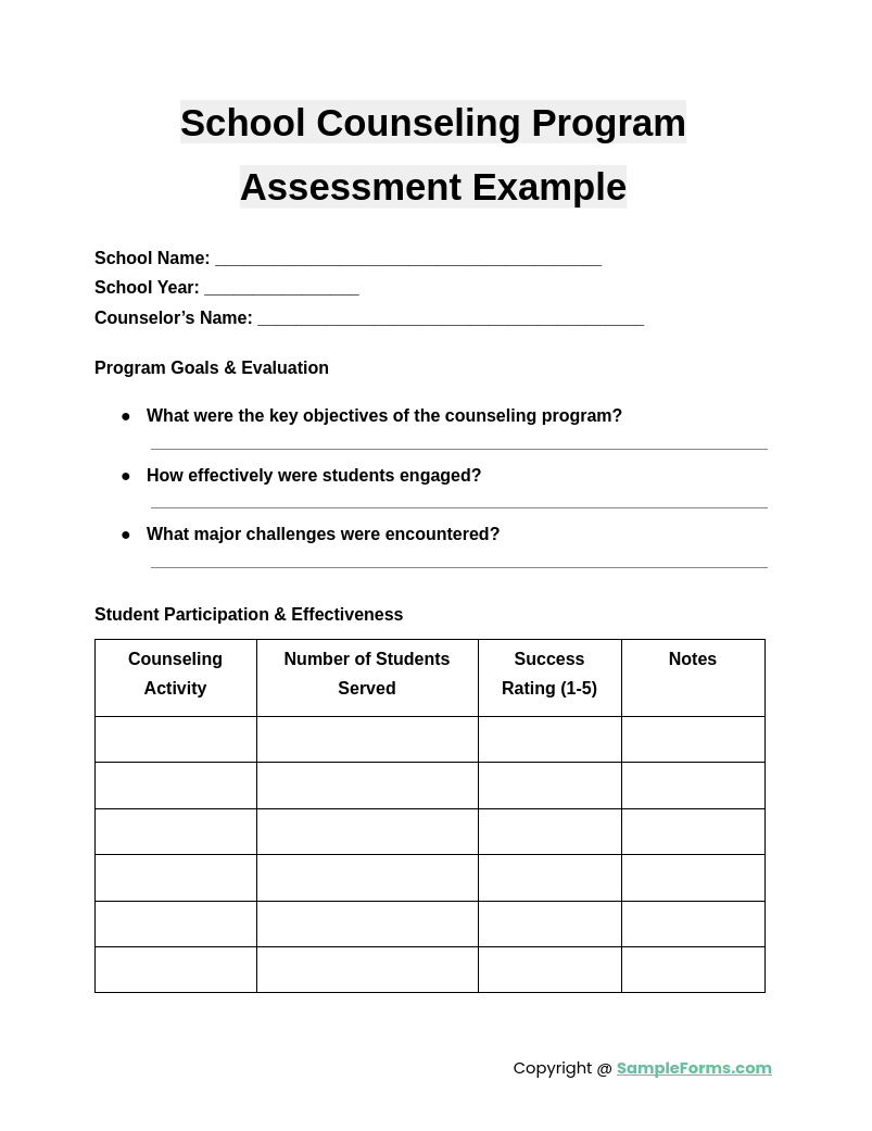 FREE 14+ School Counseling Form Samples, PDF, MS Word, Google Docs