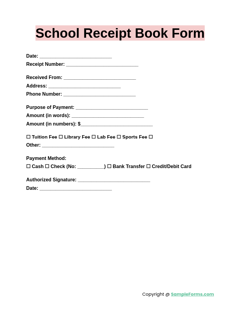 FREE 9+ Receipt Book Form Samples, PDF, MS Word, Google Docs
