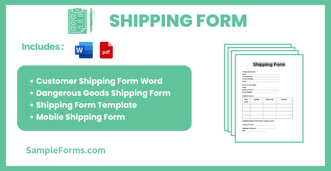 FREE 41+ Shipping Form Samples, PDF, MS Word, Google Docs, Excel