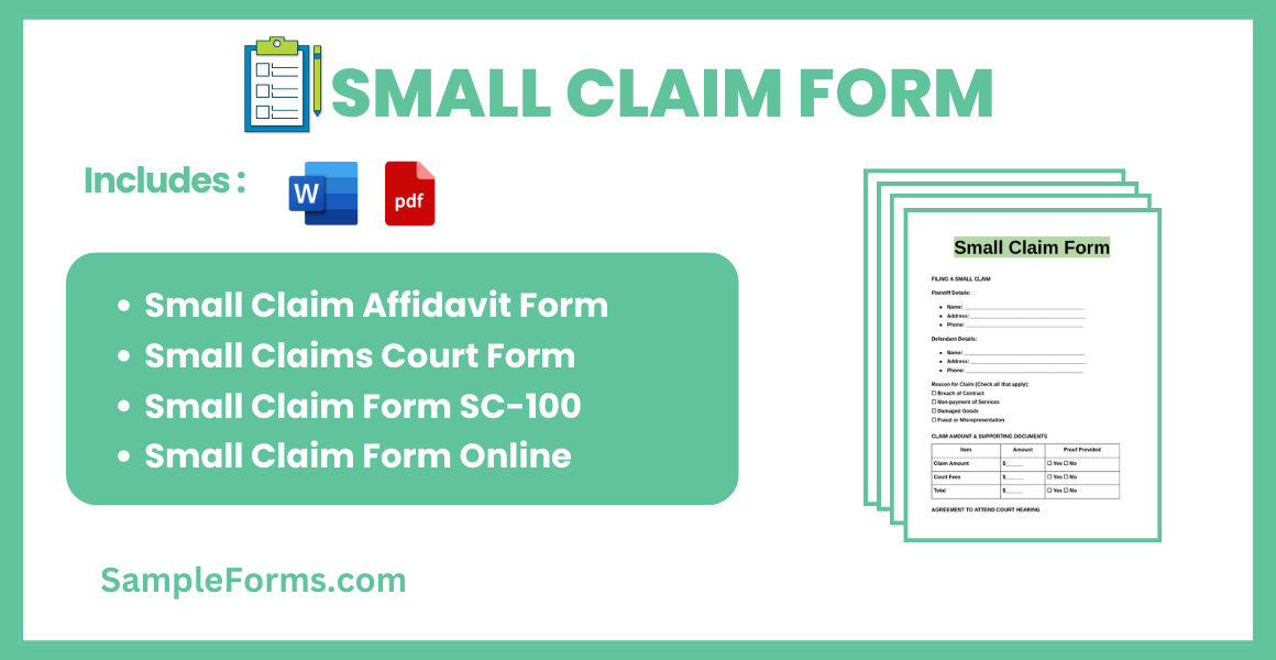 FREE 14+ Small Claim Form Samples, PDF, MS Word, Google Docs