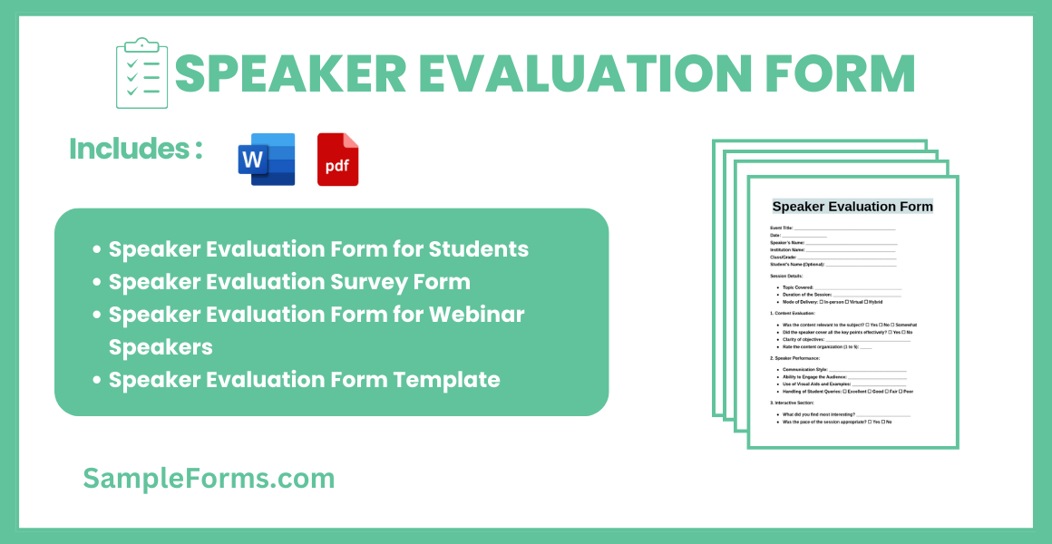FREE 18+ Speaker Evaluation Form Samples, PDF, MS Word, Google Docs