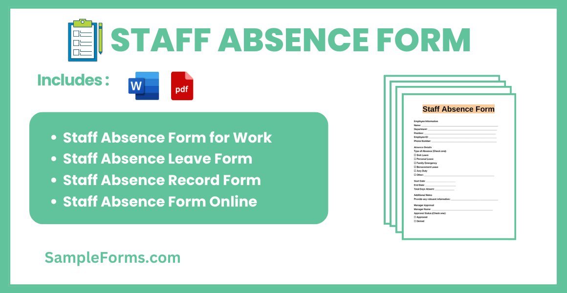 FREE 18+ Staff Absence Form Samples, PDF, MS Word, Google Docs, Excel