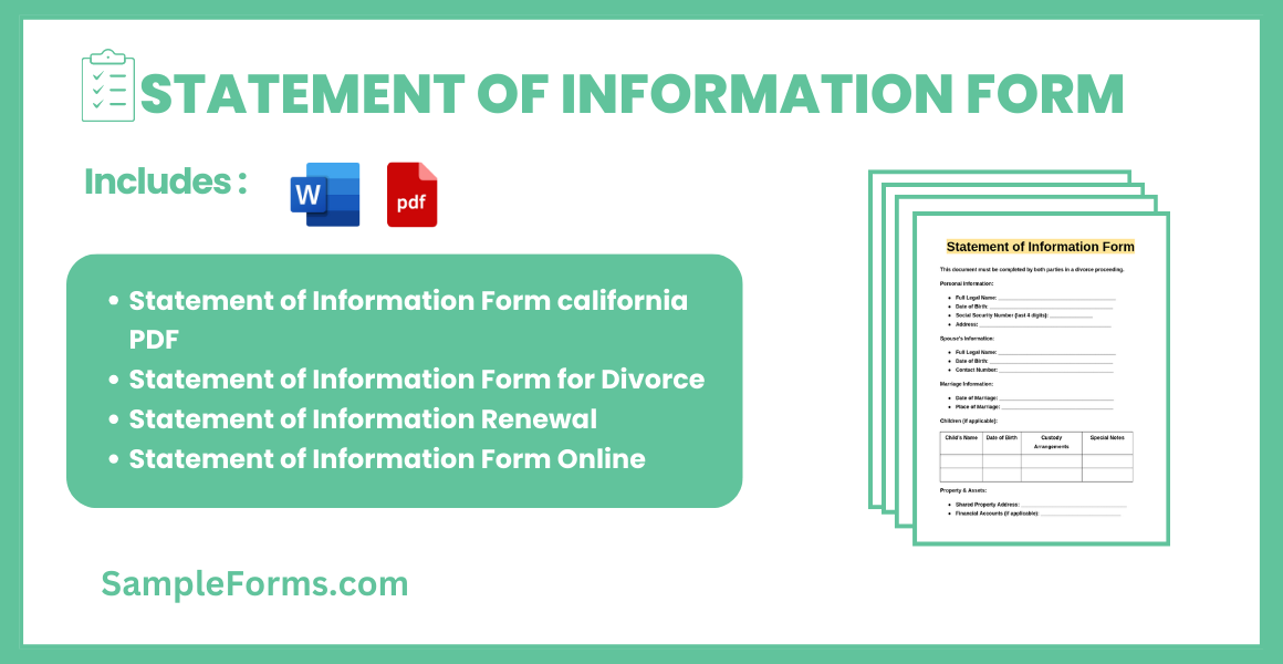 FREE 13+ Statement of Information Form Samples, PDF, MS Word, Google Docs