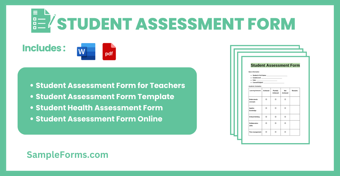 FREE 15+ Student Assessment Form Samples, PDF, MS Word, Google Docs, Excel