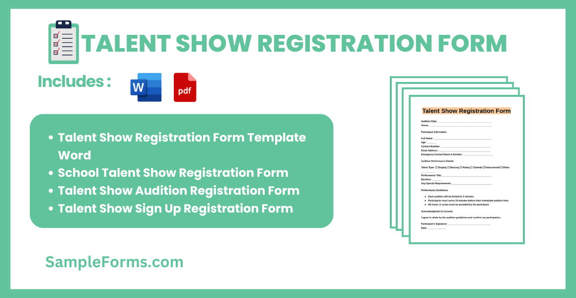 FREE 15+ Talent Show Registration Form Samples, PDF, MS Word, Google Docs