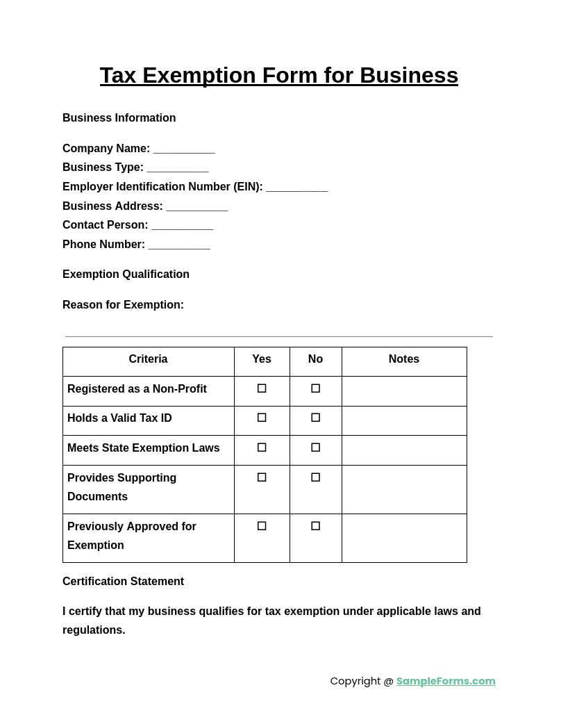FREE 13+ Tax Exemption Form Samples, PDF, MS Word, Google Docs