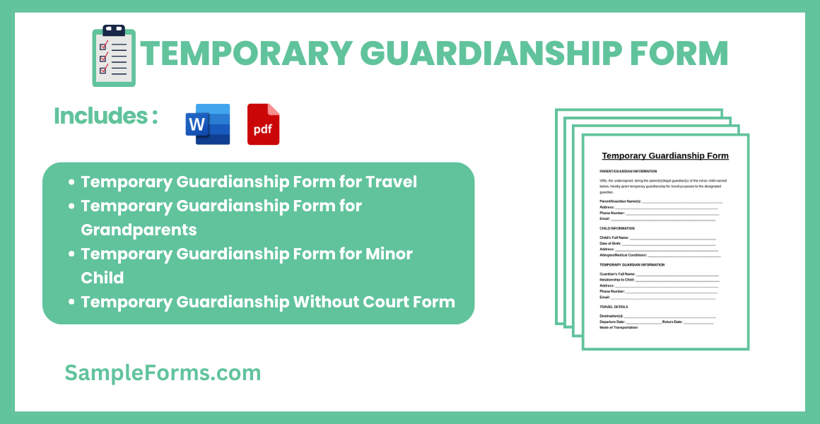 FREE 11+ Temporary Guardianship Form Samples, PDF, MS Word, Google Docs