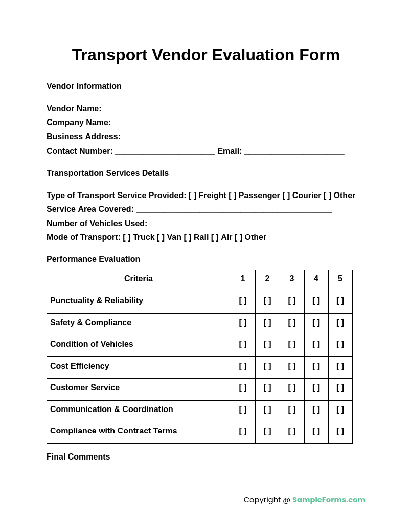 FREE 13+ Vendor Evaluation Form Samples, PDF, MS Word, Google Docs