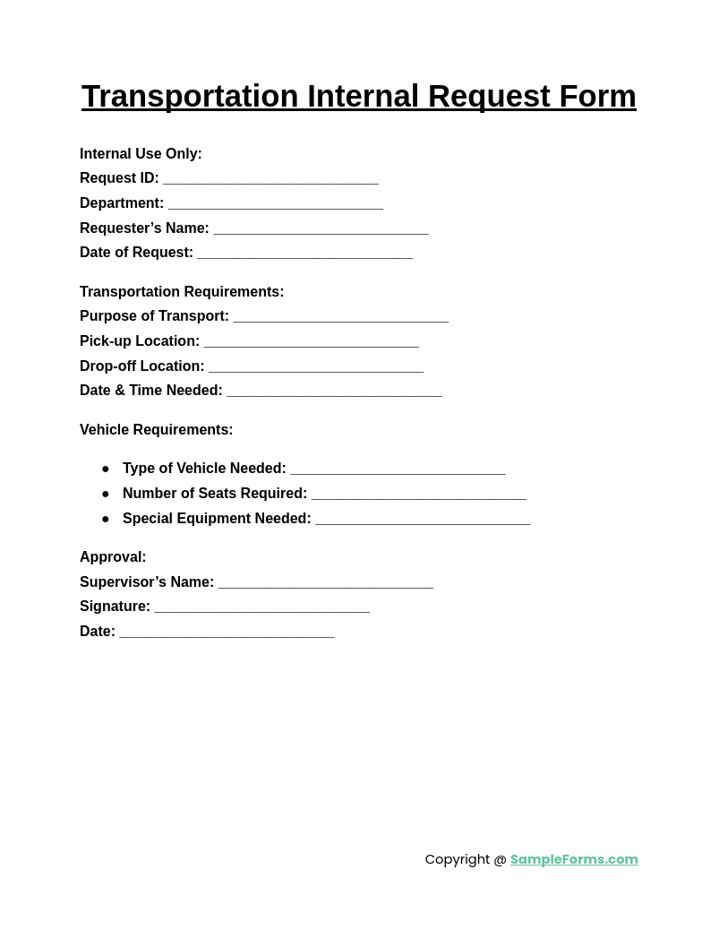 FREE 36+ Transportation Request Form Samples, PDF, MS Word, Google Docs ...