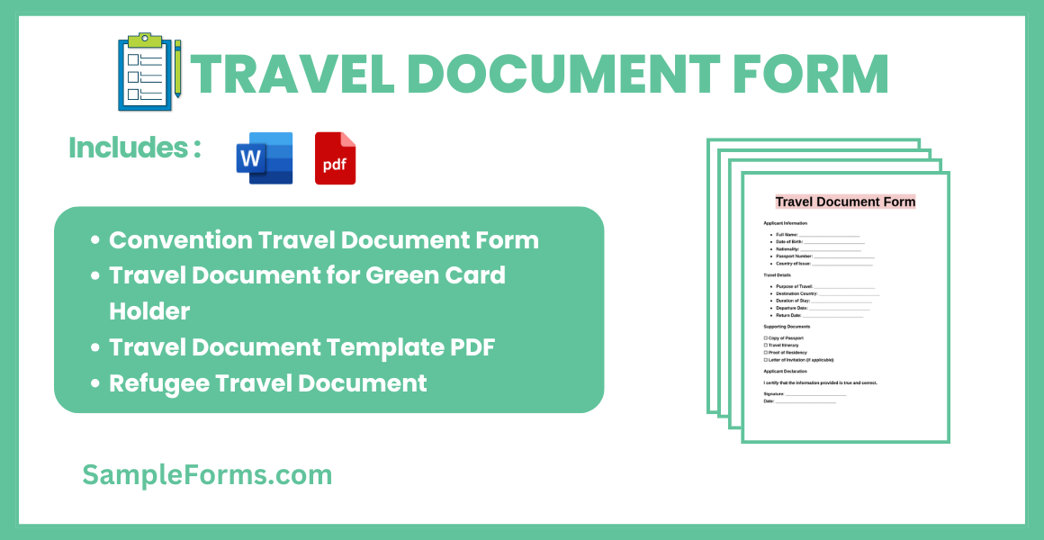 FREE 11+ Travel Document Form Samples, PDF, MS Word, Google Docs