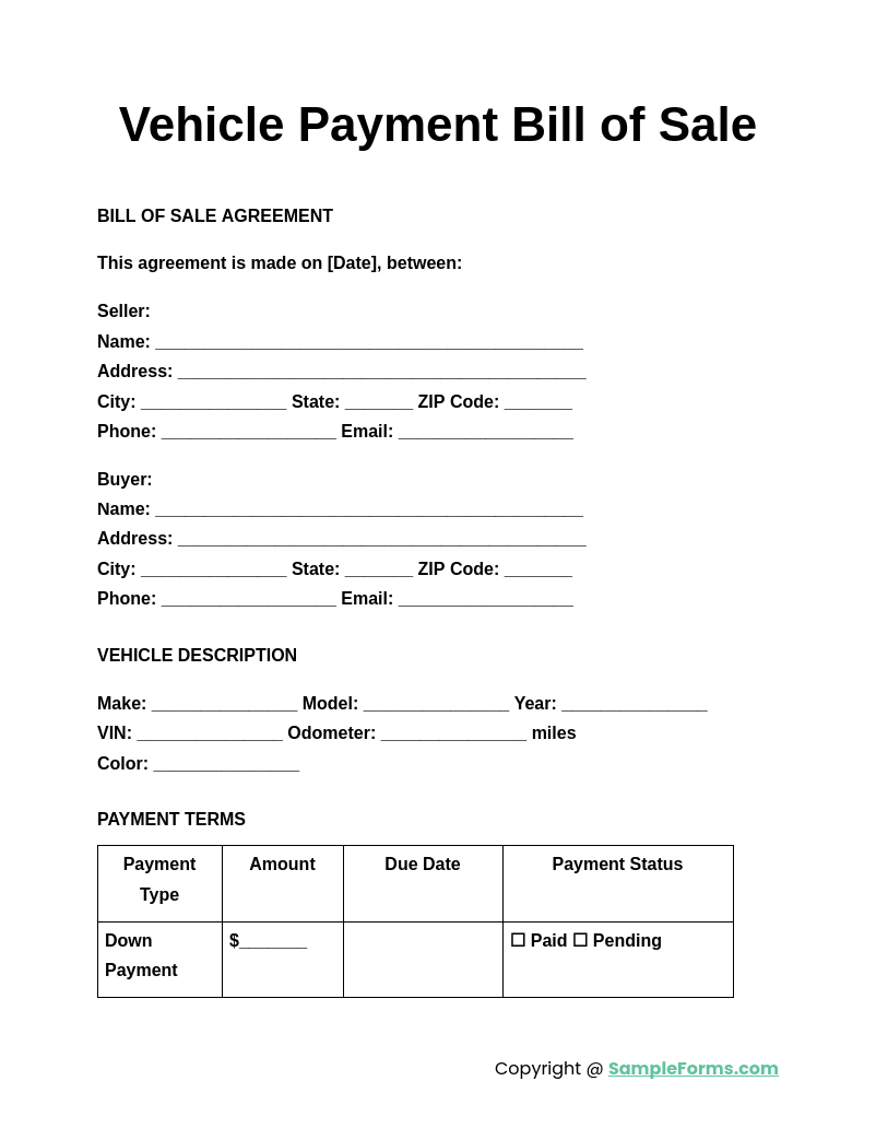 FREE 14+ Vehicle Bill of Sale Samples, PDF, MS Word, Google Docs, Excel