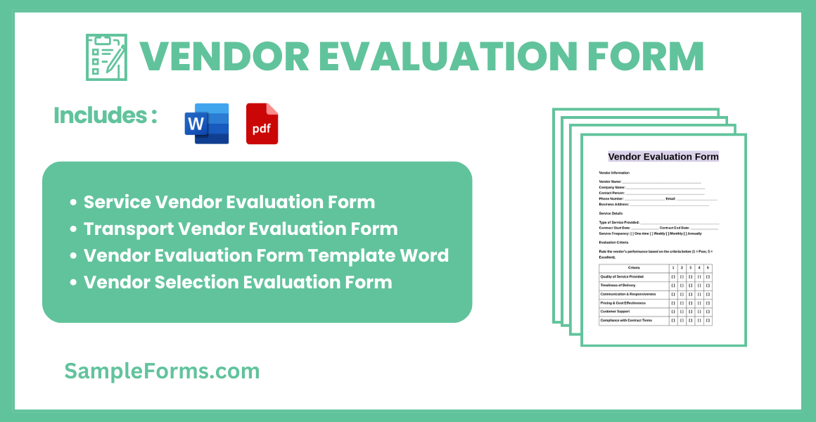 FREE 13+ Vendor Evaluation Form Samples, PDF, MS Word, Google Docs