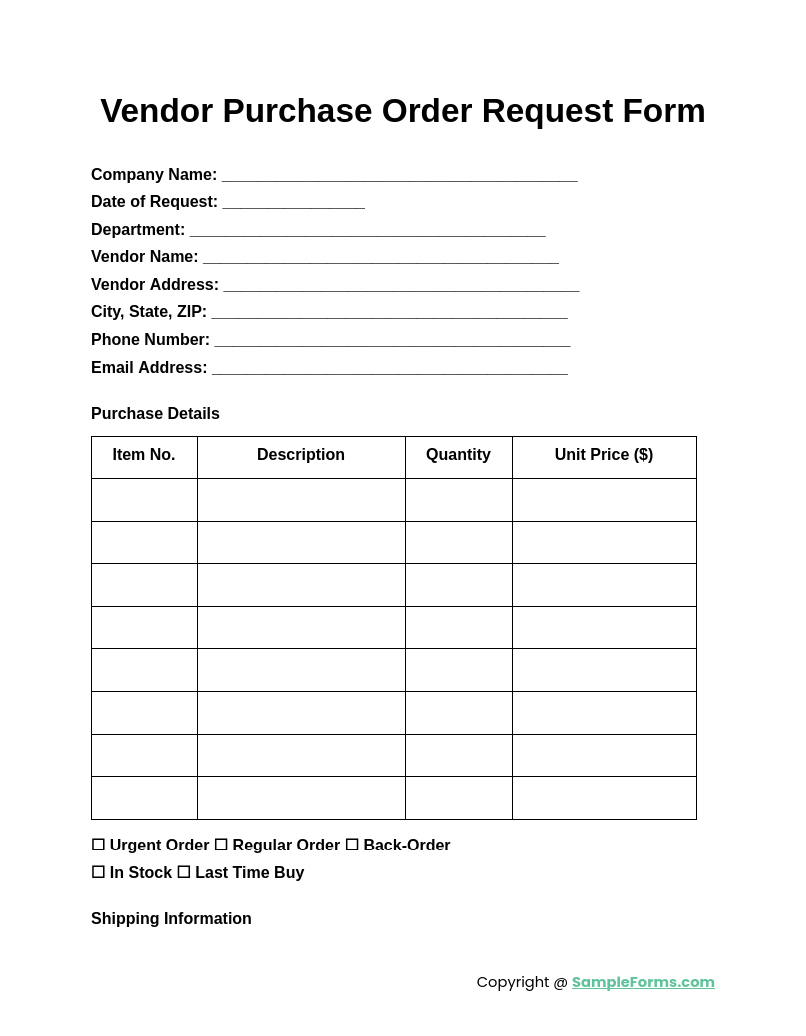 FREE 17+ Purchase Order Request Form Samples, PDF, MS Word, Google Docs ...