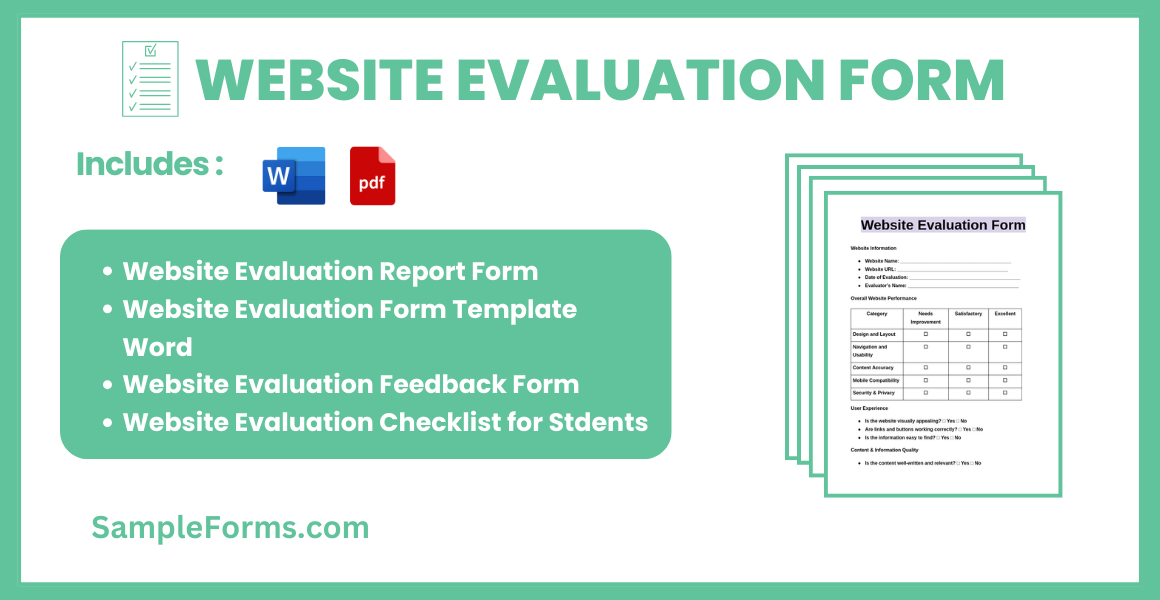 FREE 12+ Website Evaluation Form Samples, PDF, MS Word, Google Docs