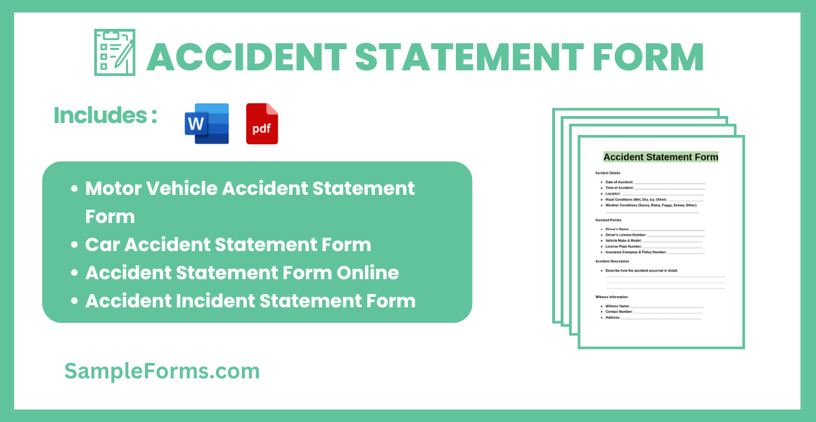 FREE 9+ Accident Statement Form Samples, PDF, MS Word, Google Docs