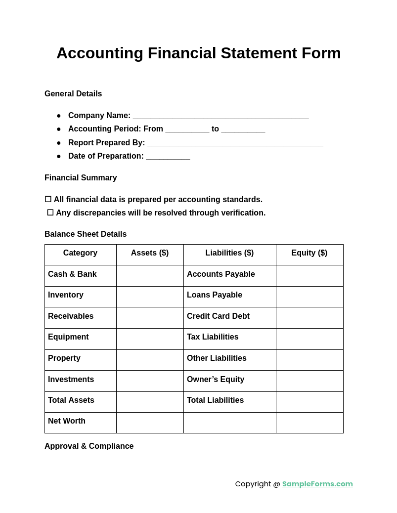 FREE 21+ Financial Statement Form Samples, PDF, MS Word, Google Docs, Excel