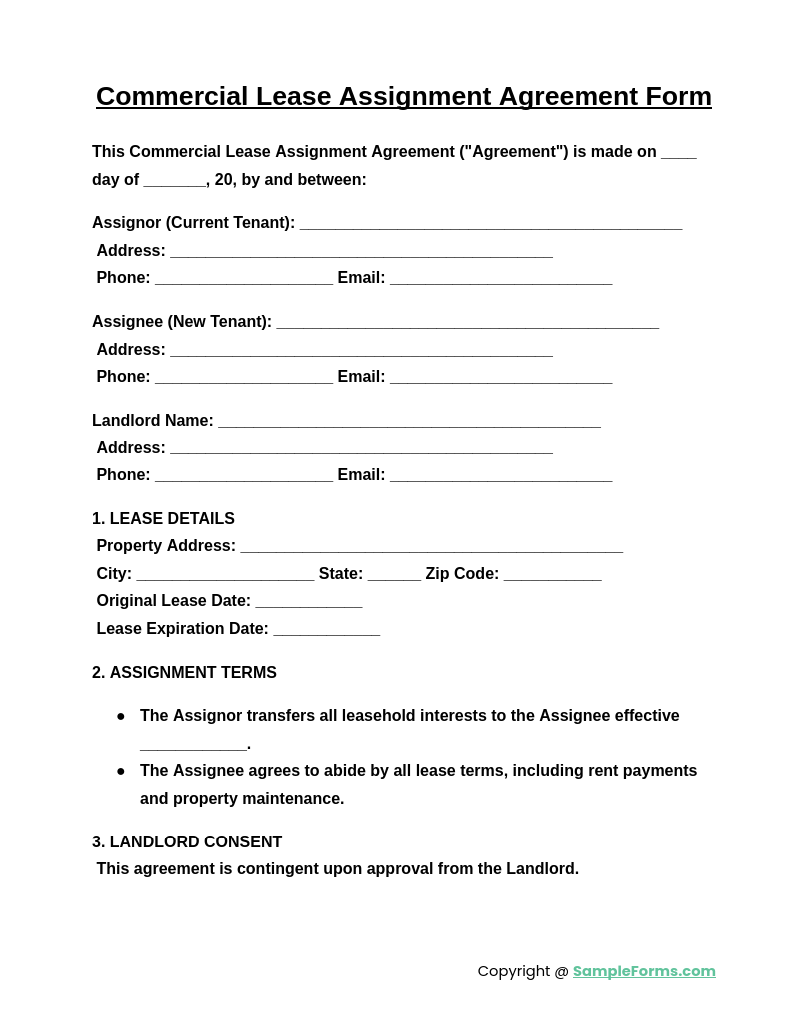 FREE 15+ Assignment Agreement Form Samples, PDF, MS Word, Pages, Google ...