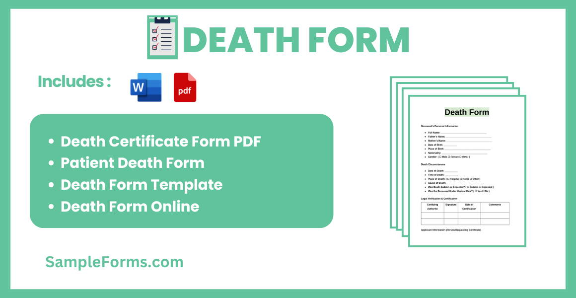 FREE 54+ Death Form Samples, PDF, MS Word, Google Docs