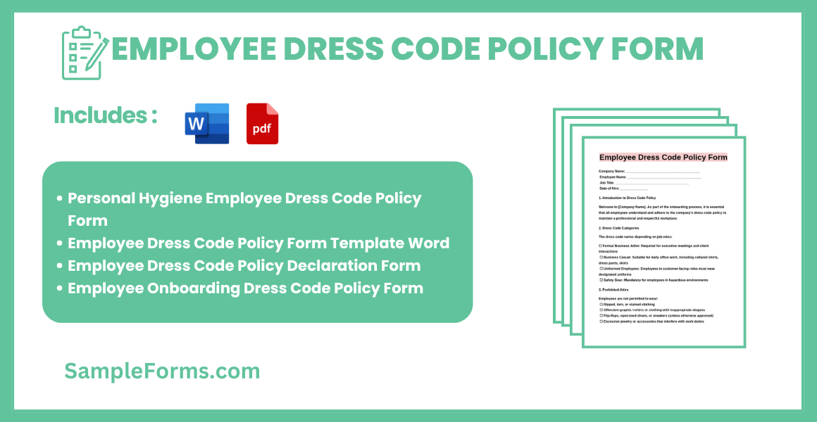FREE 12+ Employee Dress Code Policy Form Samples, PDF, MS Word, Google Docs