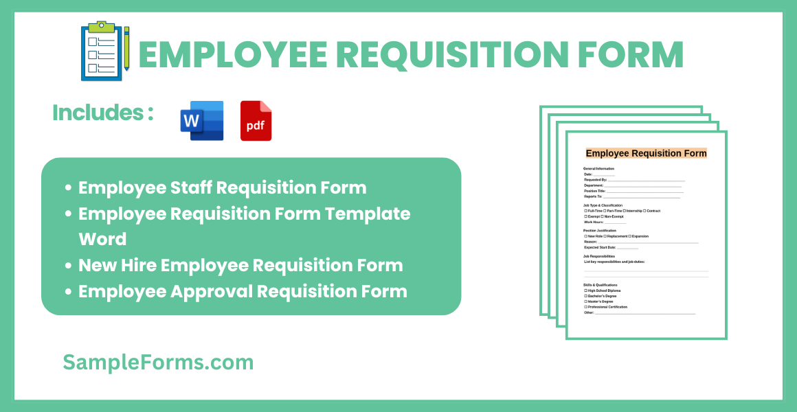 FREE 12+ Employee Requisition Form Samples, PDF, MS Word, Google Docs
