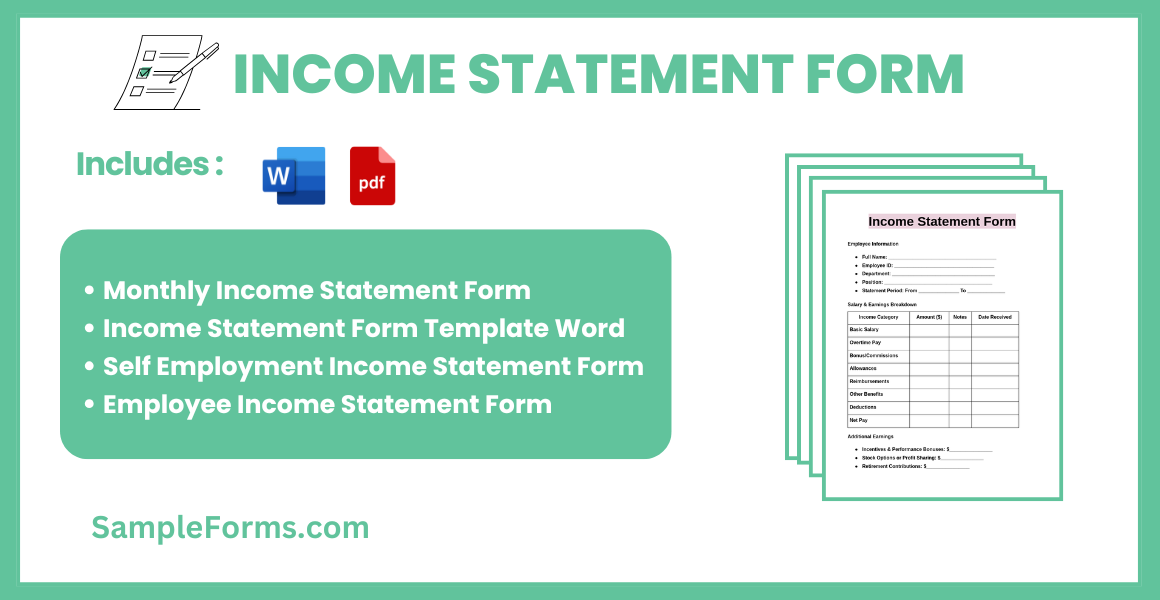 FREE 18+ Income Statement Form Samples, PDF, MS Word, Google Docs, Excel