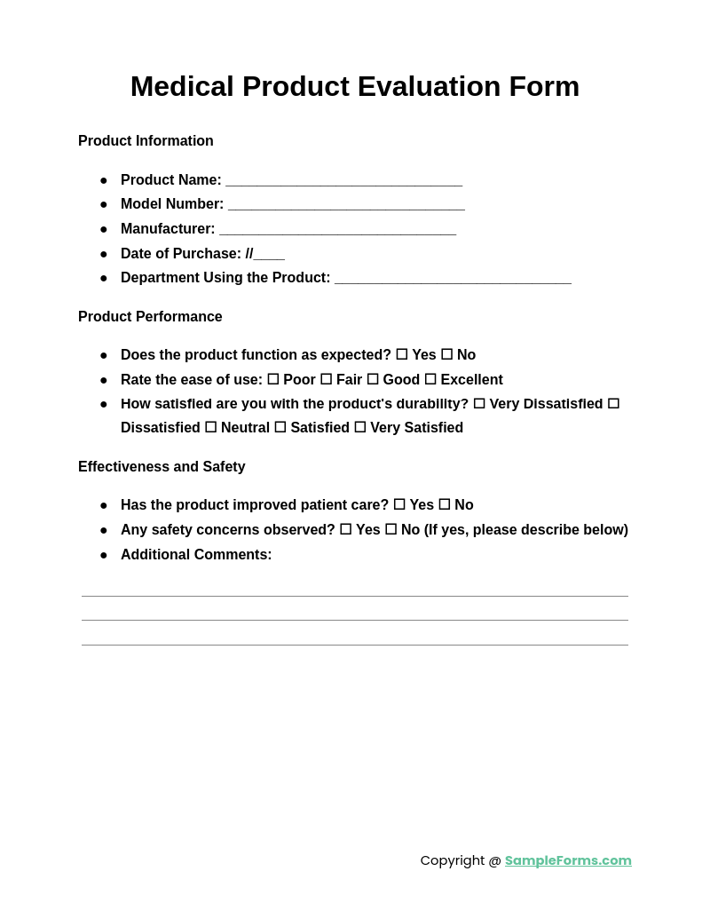 FREE 13+ Product Evaluation Form Samples, PDF, MS Word, Google Docs