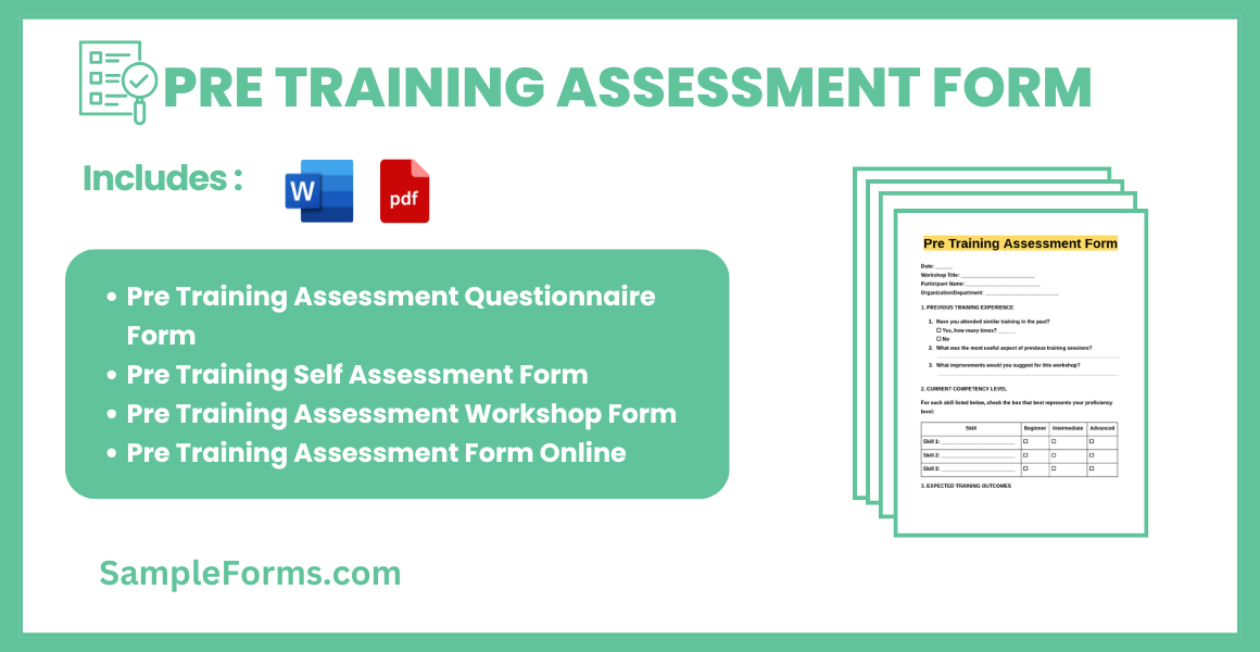 FREE 9+ Pre Training Assessment Form Samples, PDF, MS Word, Google Docs