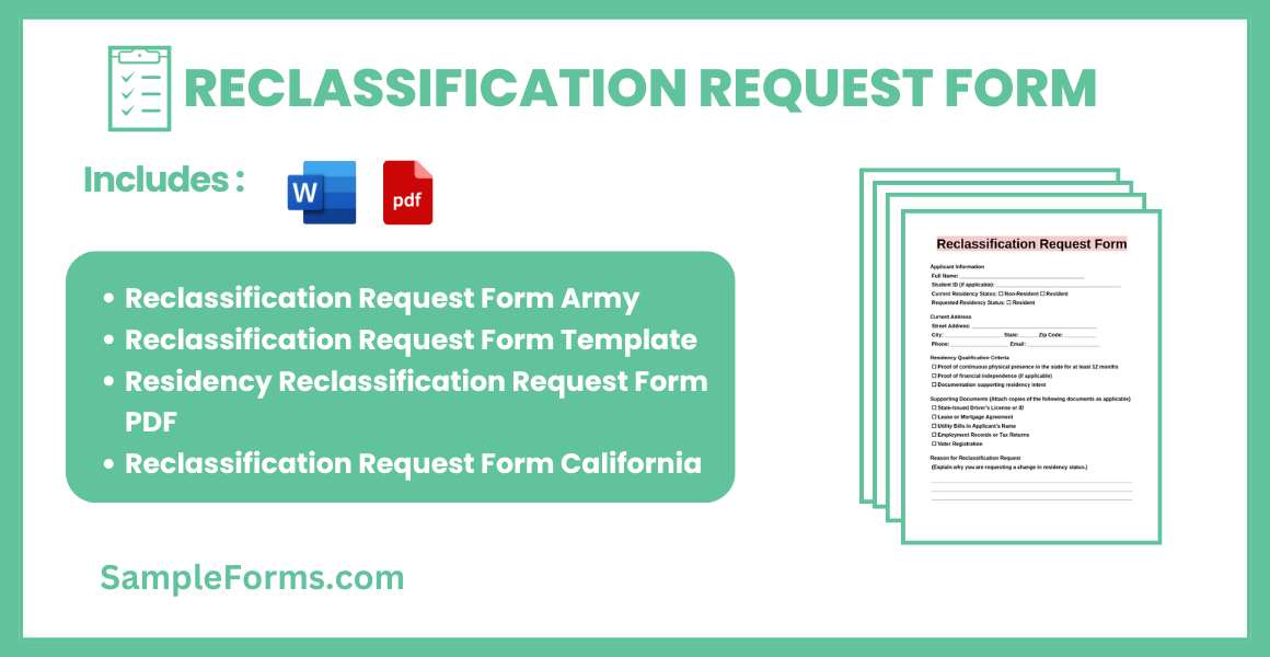 FREE 12+ Reclassification Request Form Samples, PDF, MS Word, Google ...