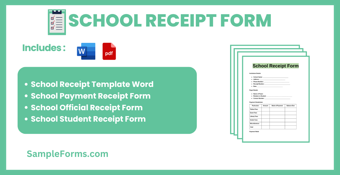FREE 12+ School Receipt Form Samples, PDF, MS Word, Google Docs