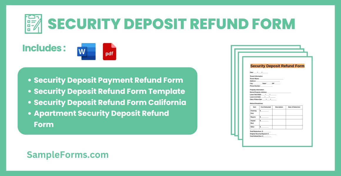 FREE 12+ Security Deposit Refund Form Samples, PDF, MS Word, Google Docs