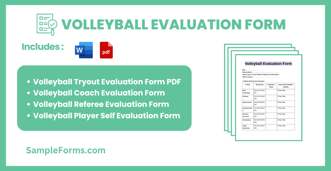FREE 12+ Volleyball Evaluation Form Samples, PDF, MS Word, Google Docs