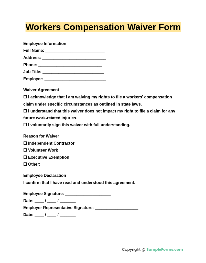 FREE 16+ Workers Compensation Form Samples, PDF, MS Word, Google Docs ...